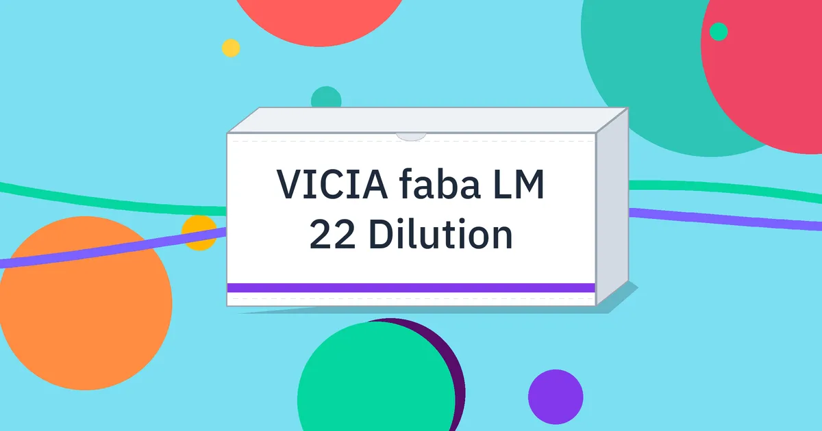 Symbolbild: Packung mit der Aufschrift VICIA faba LM 22 Dilution (PZN 13272987) – Verfügbarkeit und Bezug in Apotheken in Frankfurt am Main