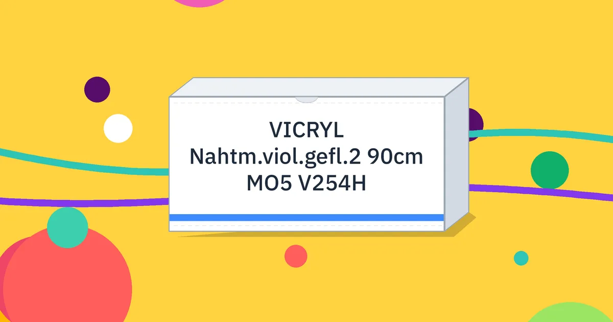 Symbolbild: Packung mit der Aufschrift VICRYL Nahtm.viol.gefl.2 90cm MO5 V254H (PZN 19760825) – Verfügbarkeit und Bezug in Apotheken in Frankfurt am Main