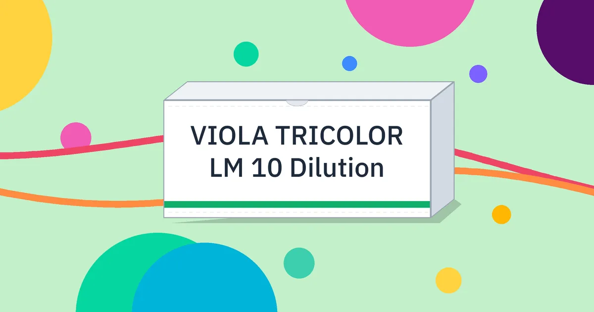 Symbolbild: Packung mit der Aufschrift VIOLA TRICOLOR LM 10 Dilution (PZN 13276117) – Verfügbarkeit und Bezug in Apotheken in Frankfurt am Main