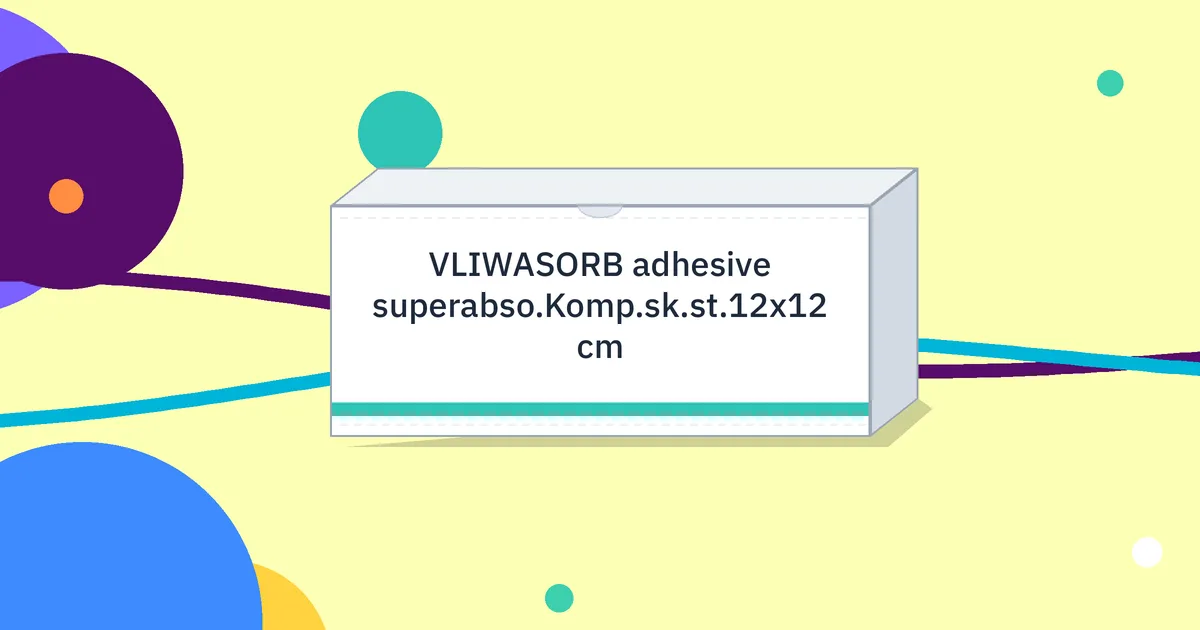 Symbolbild: Packung mit der Aufschrift VLIWASORB adhesive superabso.Komp.sk.st.12x12 cm (PZN 09245772) – Verfügbarkeit und Bezug in Apotheken in Frankfurt am Main
