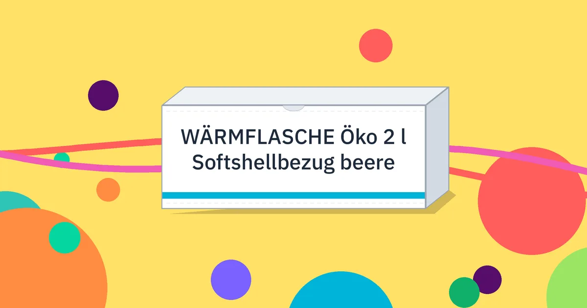 Symbolbild: Packung mit der Aufschrift WÄRMFLASCHE Öko 2 l Softshellbezug beere (PZN 16791311) – Verfügbarkeit und Bezug in Apotheken in Frankfurt am Main