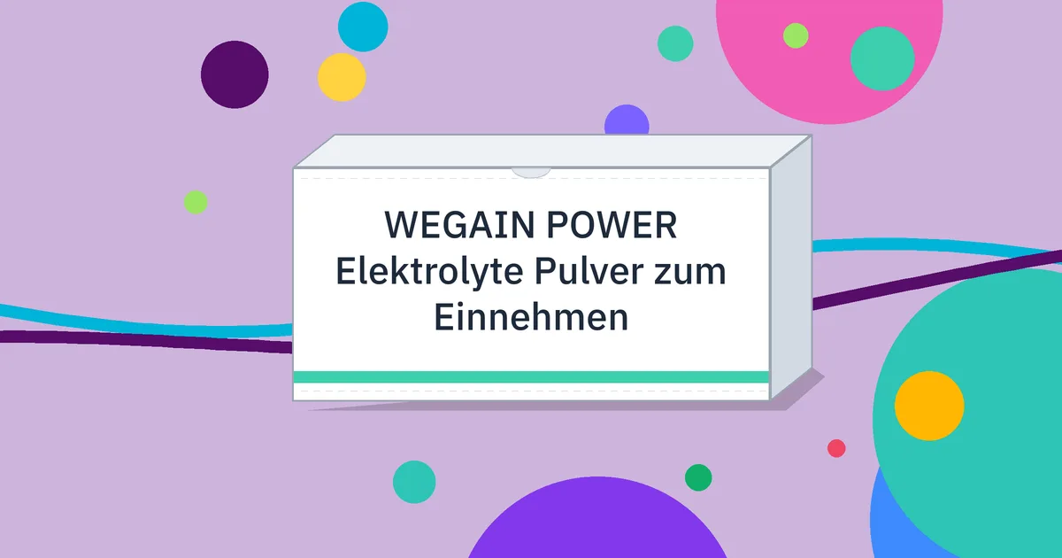 Symbolbild: Packung mit der Aufschrift WEGAIN POWER Elektrolyte Pulver zum Einnehmen (PZN 20802279) – Verfügbarkeit und Bezug in Apotheken in Frankfurt am Main