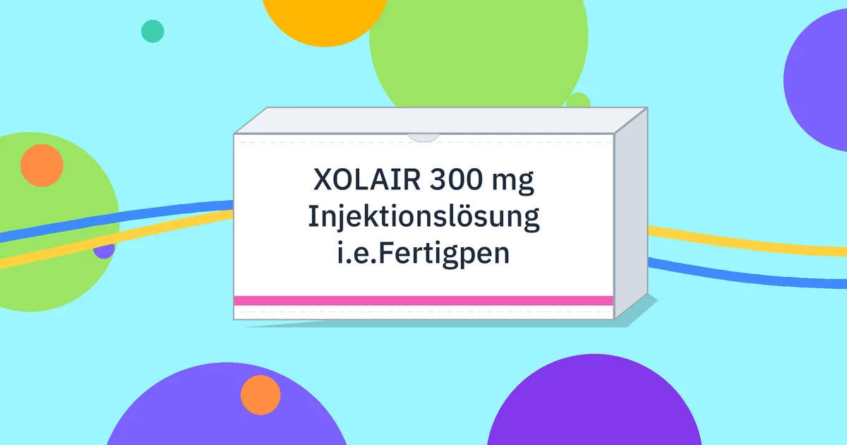 Symbolbild: Packung mit der Aufschrift XOLAIR 300 mg Injektionslösung i.e.Fertigpen (PZN 19462631) – Verfügbarkeit und Bezug in Apotheken in Frankfurt am Main