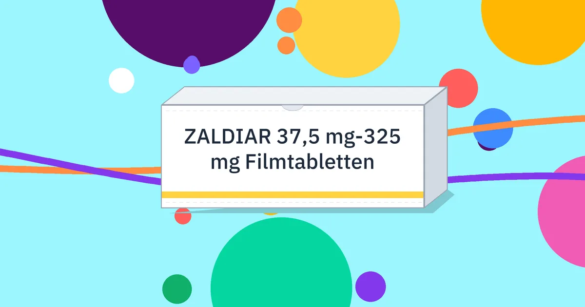 Symbolbild: Packung mit der Aufschrift ZALDIAR 37,5 mg-325 mg Filmtabletten (PZN 12561471) – Verfügbarkeit und Bezug in Apotheken in Frankfurt am Main