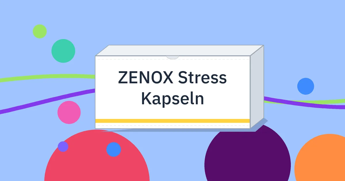 Symbolbild: Packung mit der Aufschrift ZENOX Stress Kapseln (PZN 19475556) – Verfügbarkeit und Bezug in Apotheken in Frankfurt am Main