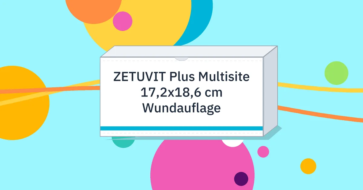 Symbolbild: Packung mit der Aufschrift ZETUVIT Plus Multisite 17,2x18,6 cm Wundauflage (PZN 19742738) – Verfügbarkeit und Bezug in Apotheken in Frankfurt am Main