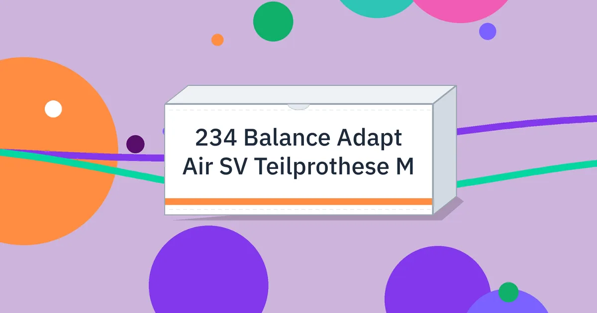 Symbolbild: Packung mit der Aufschrift 234 Balance Adapt Air SV Teilprothese M (PZN 18711836) – Verfügbarkeit und Bezug in Apotheken in Frankfurt am Main