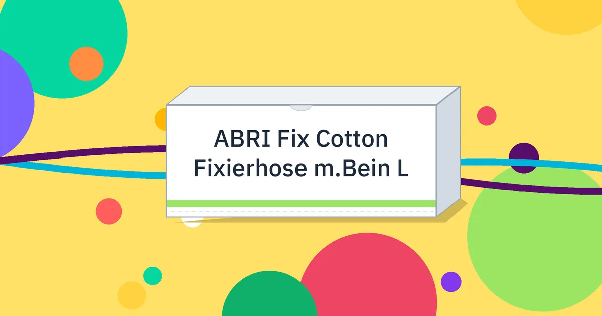 Symbolbild: Packung mit der Aufschrift ABRI Fix Cotton Fixierhose m.Bein L (PZN 12502267) – Verfügbarkeit und Bezug in Apotheken in Frankfurt am Main