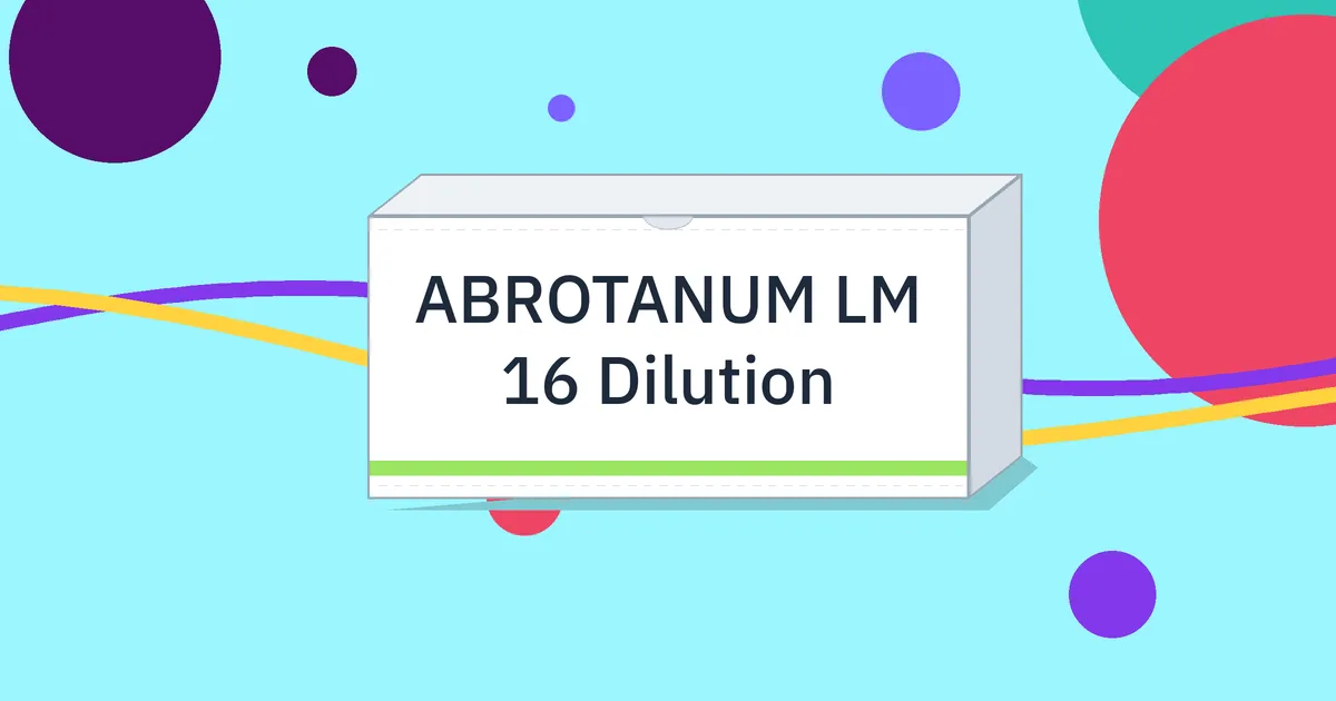 Symbolbild: Packung mit der Aufschrift ABROTANUM LM 16 Dilution (PZN 12750692) – Verfügbarkeit und Bezug in Apotheken in Frankfurt am Main