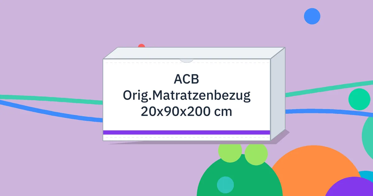 Symbolbild: Packung mit der Aufschrift ACB Orig.Matratzenbezug 20x90x200 cm (PZN 11664571) – Verfügbarkeit und Bezug in Apotheken in Frankfurt am Main
