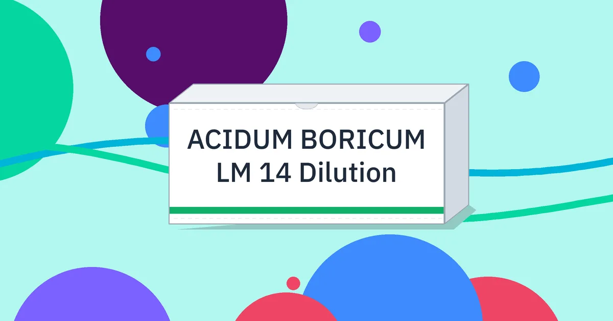 Symbolbild: Packung mit der Aufschrift ACIDUM BORICUM LM 14 Dilution (PZN 13269790) – Verfügbarkeit und Bezug in Apotheken in Frankfurt am Main