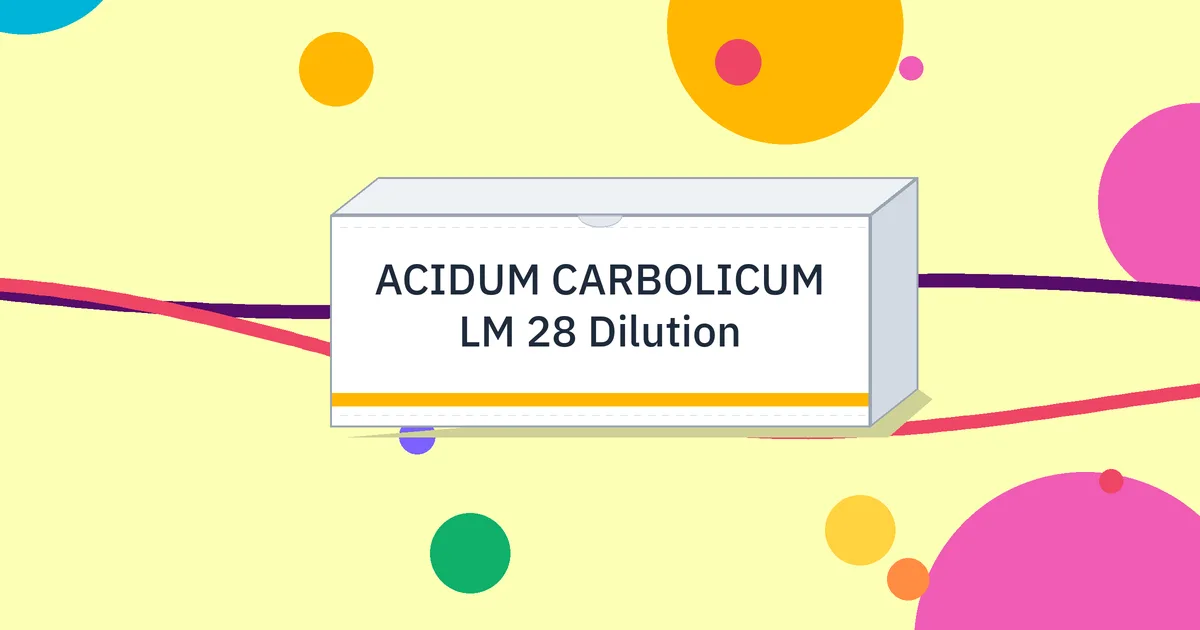 Symbolbild: Packung mit der Aufschrift ACIDUM CARBOLICUM LM 28 Dilution (PZN 13272042) – Verfügbarkeit und Bezug in Apotheken in Frankfurt am Main