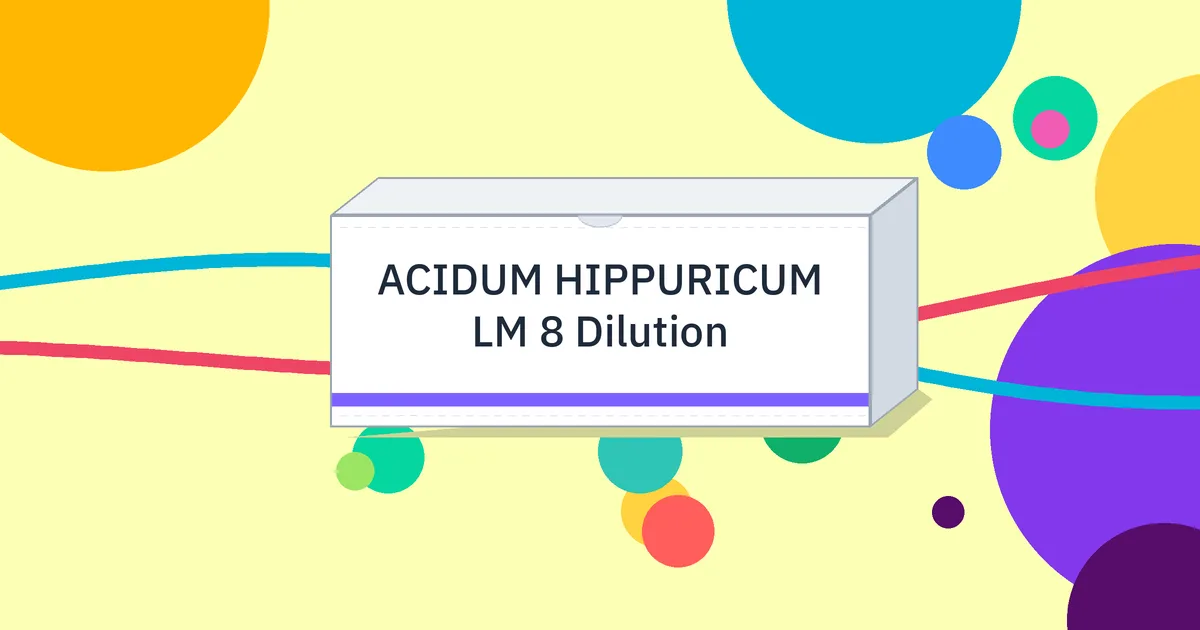 Symbolbild: Packung mit der Aufschrift ACIDUM HIPPURICUM LM 8 Dilution (PZN 13277298) – Verfügbarkeit und Bezug in Apotheken in Frankfurt am Main