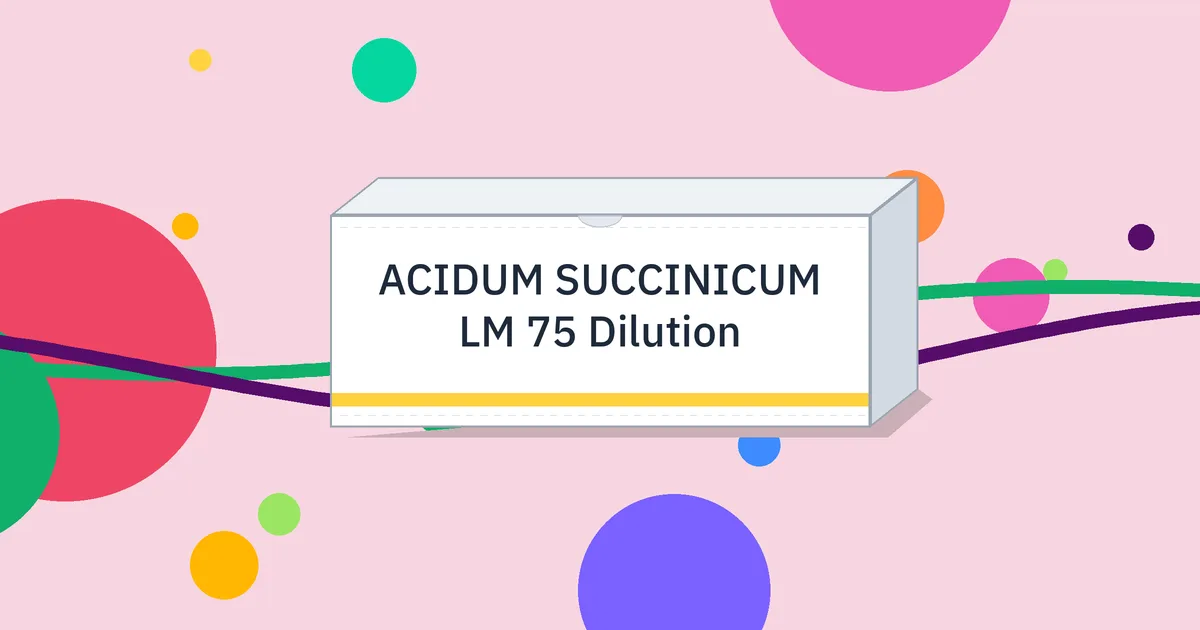 Symbolbild: Packung mit der Aufschrift ACIDUM SUCCINICUM LM 75 Dilution (PZN 13284418) – Verfügbarkeit und Bezug in Apotheken in Frankfurt am Main