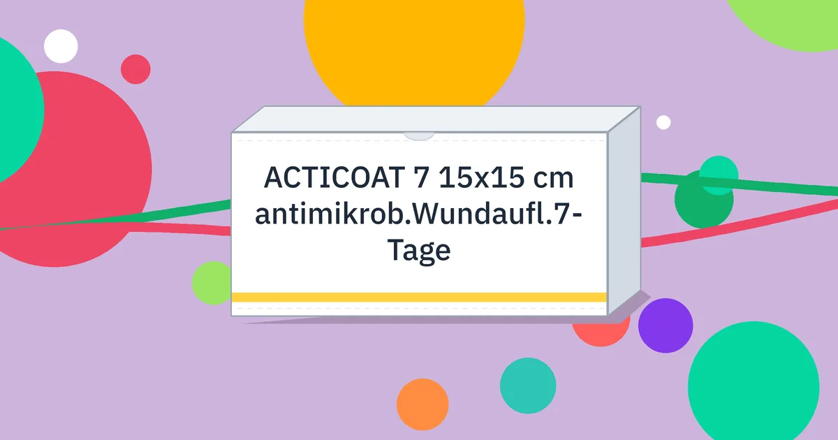 Symbolbild: Packung mit der Aufschrift ACTICOAT 7 15x15 cm antimikrob.Wundaufl.7-Tage (PZN 04469863) – Verfügbarkeit und Bezug in Apotheken in Frankfurt am Main