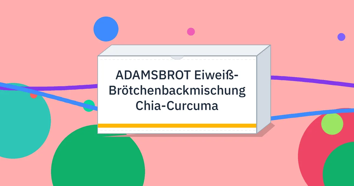 Symbolbild: Packung mit der Aufschrift ADAMSBROT Eiweiß-Brötchenbackmischung Chia-Curcuma (PZN 17873850) – Verfügbarkeit und Bezug in Apotheken in Frankfurt am Main