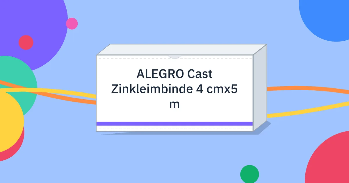 Symbolbild: Packung mit der Aufschrift ALEGRO Cast Zinkleimbinde 4 cmx5 m (PZN 02173791) – Verfügbarkeit und Bezug in Apotheken in Frankfurt am Main