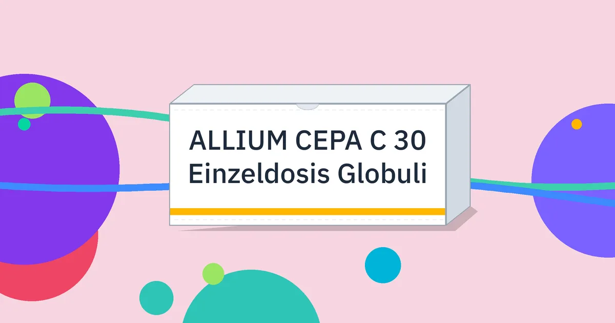 Symbolbild: Packung mit der Aufschrift ALLIUM CEPA C 30 Einzeldosis Globuli (PZN 01921015) – Verfügbarkeit und Bezug in Apotheken in Frankfurt am Main