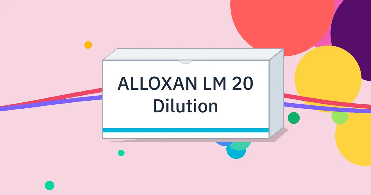 Symbolbild: Packung mit der Aufschrift ALLOXAN LM 20 Dilution (PZN 13312126) – Verfügbarkeit und Bezug in Apotheken in Frankfurt am Main