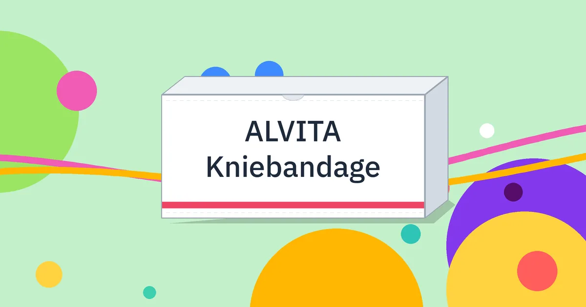 Symbolbild: Packung mit der Aufschrift ALVITA Kniebandage (PZN 11151512) – Verfügbarkeit und Bezug in Apotheken in Frankfurt am Main
