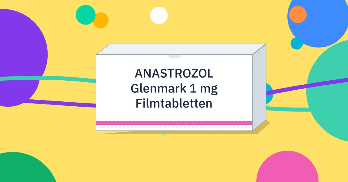 Symbolbild: Packung mit der Aufschrift ANASTROZOL Glenmark 1 mg Filmtabletten (PZN 11307345) – Verfügbarkeit und Bezug in Apotheken in Frankfurt am Main