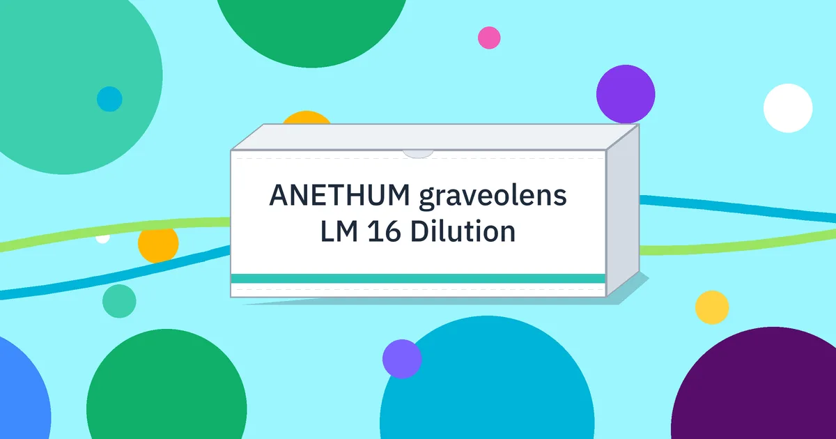 Symbolbild: Packung mit der Aufschrift ANETHUM graveolens LM 16 Dilution (PZN 16008156) – Verfügbarkeit und Bezug in Apotheken in Frankfurt am Main