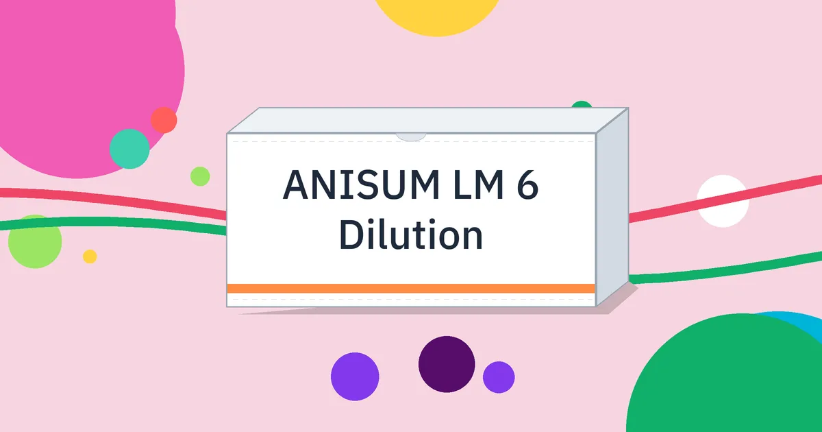 Symbolbild: Packung mit der Aufschrift ANISUM LM 6 Dilution (PZN 12762790) – Verfügbarkeit und Bezug in Apotheken in Frankfurt am Main