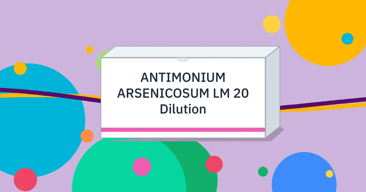 Symbolbild: Packung mit der Aufschrift ANTIMONIUM ARSENICOSUM LM 20 Dilution (PZN 13372275) – Verfügbarkeit und Bezug in Apotheken in Frankfurt am Main