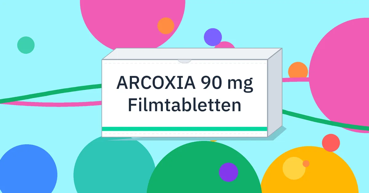 Symbolbild: Packung mit der Aufschrift ARCOXIA 90 mg Filmtabletten (PZN 02760979) – Verfügbarkeit und Bezug in Apotheken in Frankfurt am Main