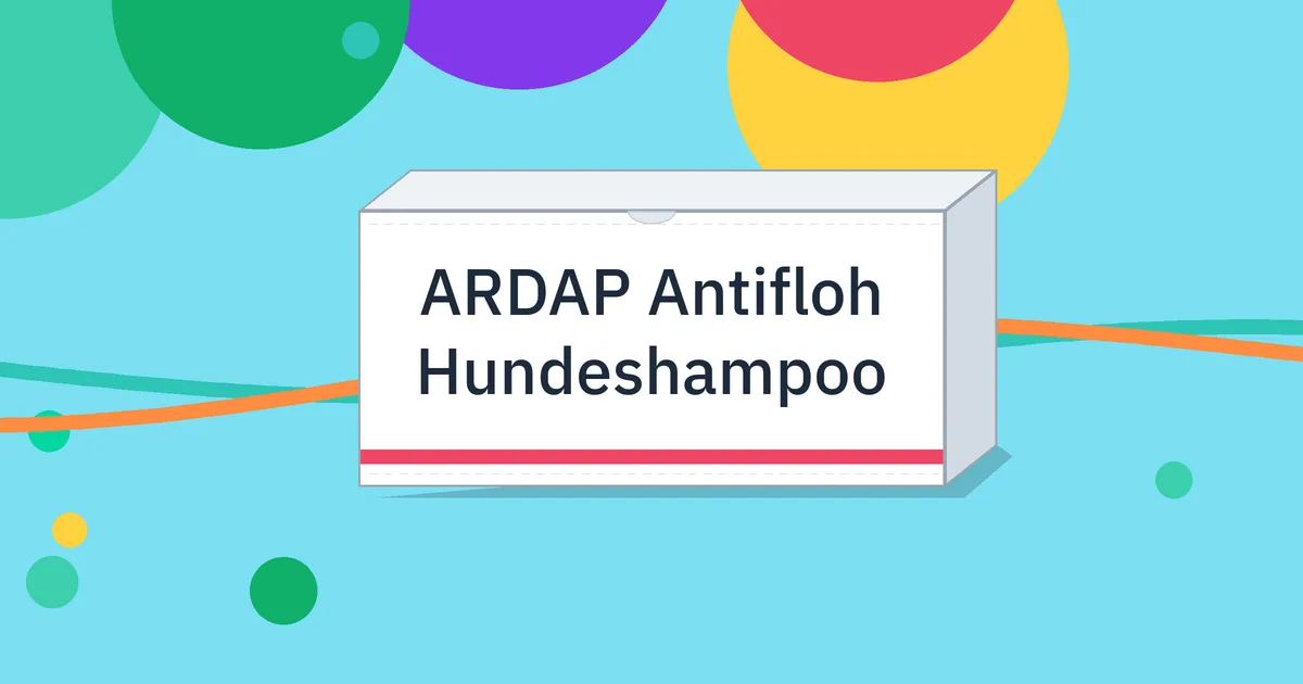Symbolbild: Packung mit der Aufschrift ARDAP Antifloh Hundeshampoo (PZN 11002203) – Verfügbarkeit und Bezug in Apotheken in Frankfurt am Main