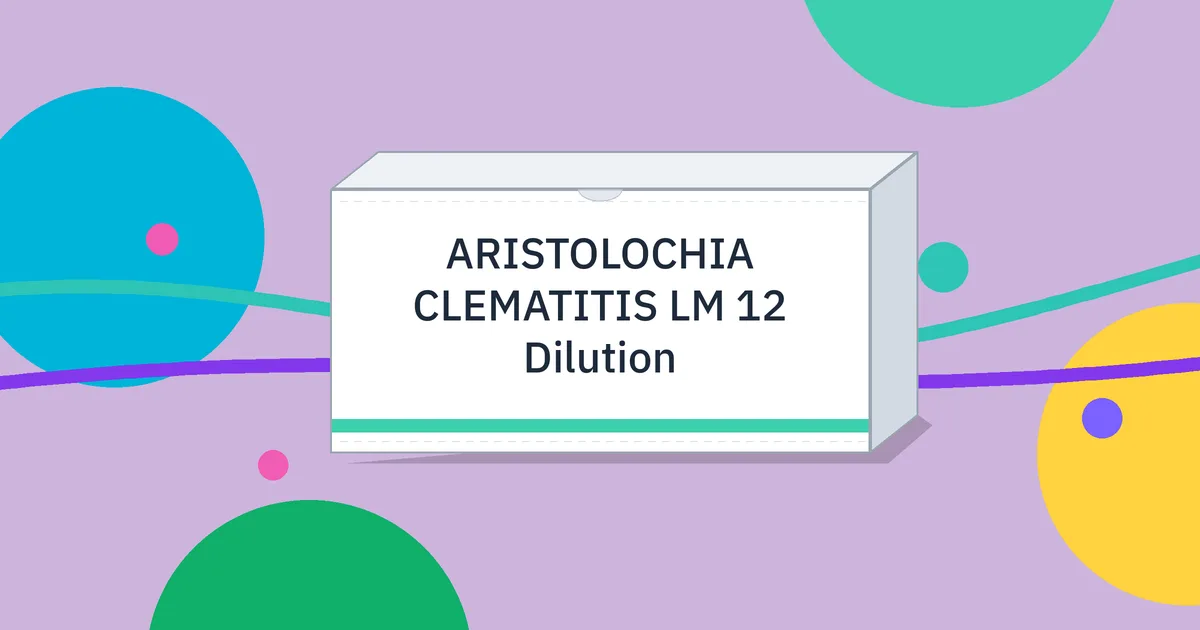 Symbolbild: Packung mit der Aufschrift ARISTOLOCHIA CLEMATITIS LM 12 Dilution (PZN 13391321) – Verfügbarkeit und Bezug in Apotheken in Frankfurt am Main