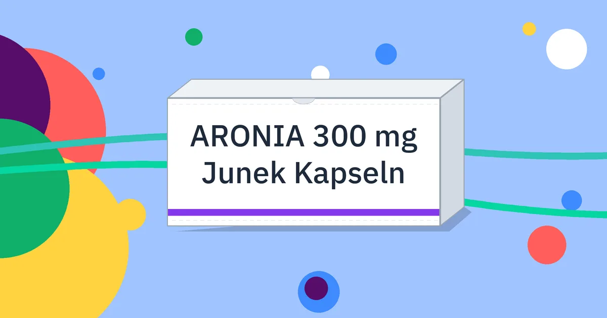 Symbolbild: Packung mit der Aufschrift ARONIA 300 mg Junek Kapseln (PZN 13358795) – Verfügbarkeit und Bezug in Apotheken in Frankfurt am Main