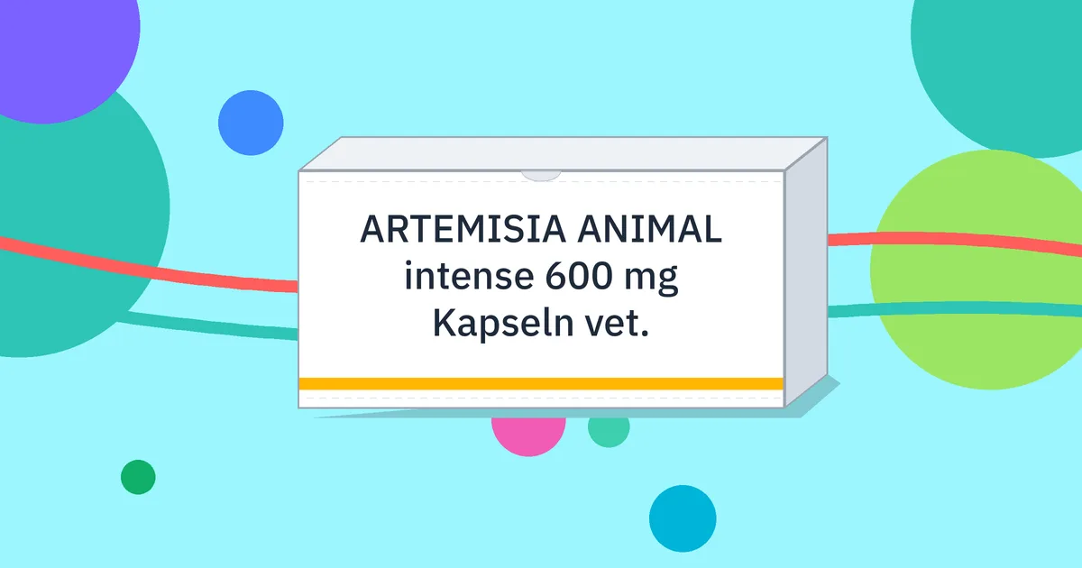 Symbolbild: Packung mit der Aufschrift ARTEMISIA ANIMAL intense 600 mg Kapseln vet. (PZN 18466696) – Verfügbarkeit und Bezug in Apotheken in Frankfurt am Main
