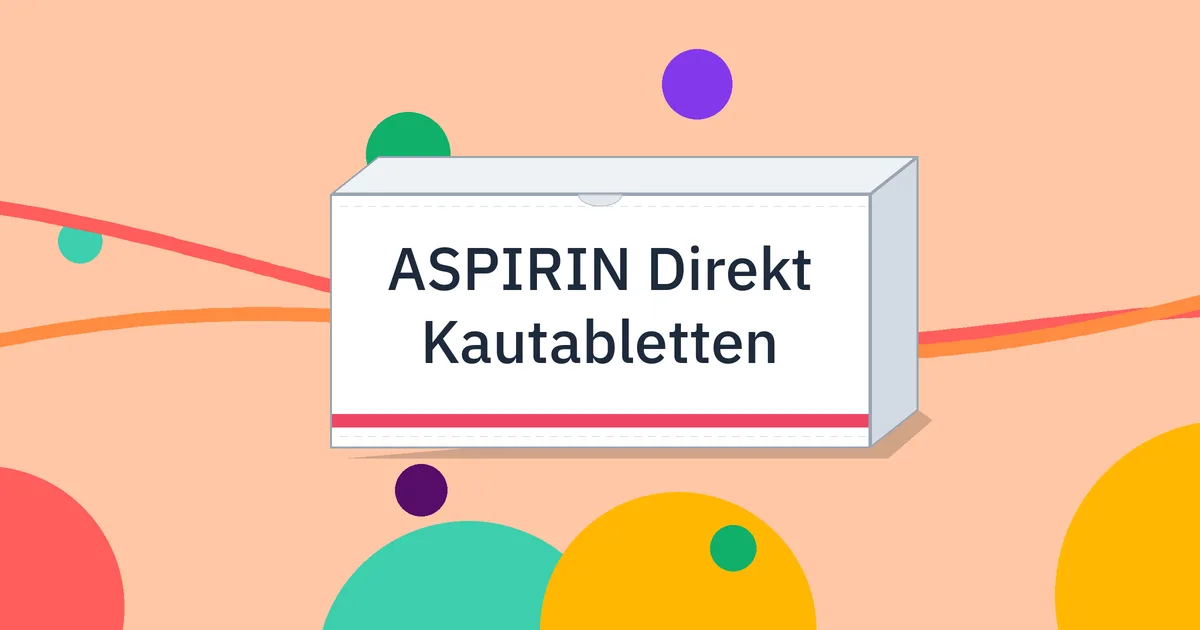 Symbolbild: Packung mit der Aufschrift ASPIRIN Direkt Kautabletten (PZN 04356254) – Verfügbarkeit und Bezug in Apotheken in Frankfurt am Main