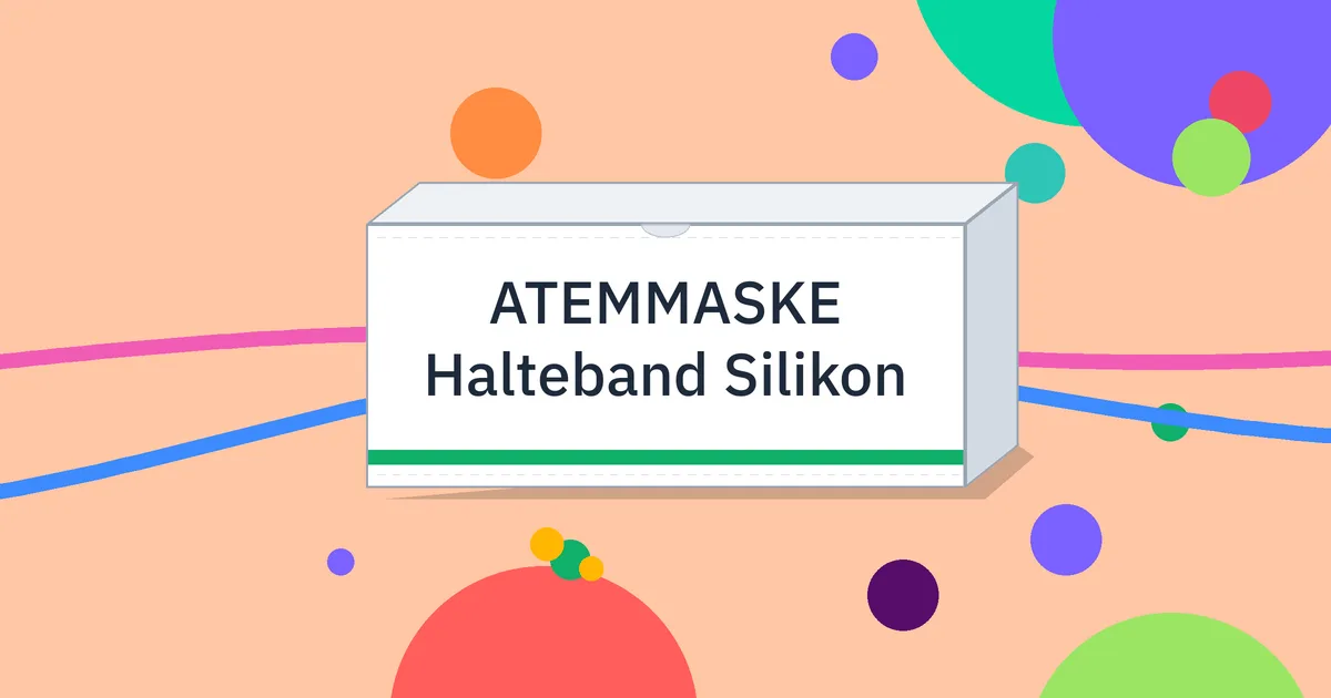 Symbolbild: Packung mit der Aufschrift ATEMMASKE Halteband Silikon (PZN 04481976) – Verfügbarkeit und Bezug in Apotheken in Frankfurt am Main
