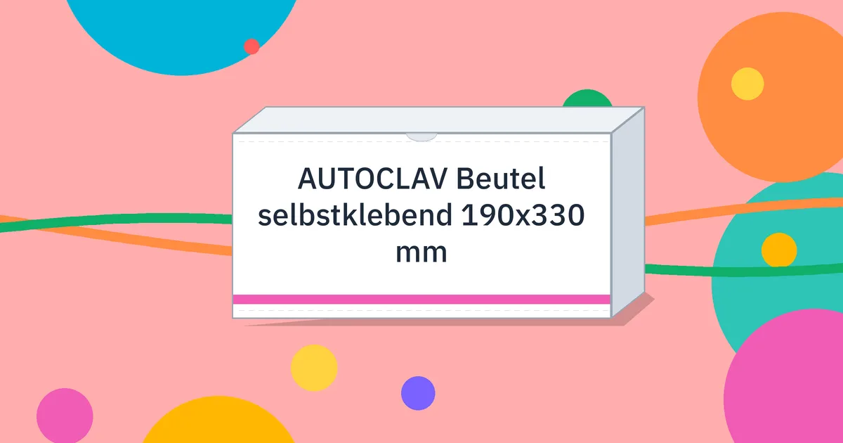 Symbolbild: Packung mit der Aufschrift AUTOCLAV Beutel selbstklebend 190x330 mm (PZN 16033763) – Verfügbarkeit und Bezug in Apotheken in Frankfurt am Main