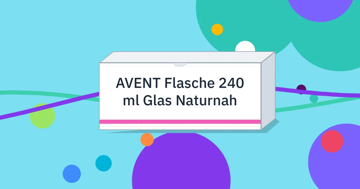 Symbolbild: Packung mit der Aufschrift AVENT Flasche 240 ml Glas Naturnah (PZN 07747297) – Verfügbarkeit und Bezug in Apotheken in Frankfurt am Main