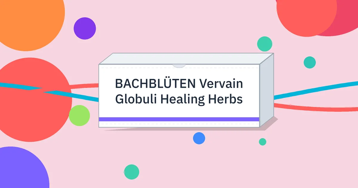 Symbolbild: Packung mit der Aufschrift BACHBLÜTEN Vervain Globuli Healing Herbs (PZN 07366299) – Verfügbarkeit und Bezug in Apotheken in Frankfurt am Main