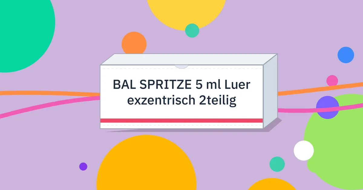 Symbolbild: Packung mit der Aufschrift BAL SPRITZE 5 ml Luer exzentrisch 2teilig (PZN 19124029) – Verfügbarkeit und Bezug in Apotheken in Frankfurt am Main