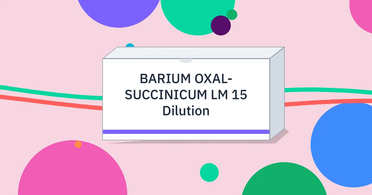 Symbolbild: Packung mit der Aufschrift BARIUM OXAL-SUCCINICUM LM 15 Dilution (PZN 13378504) – Verfügbarkeit und Bezug in Apotheken in Frankfurt am Main