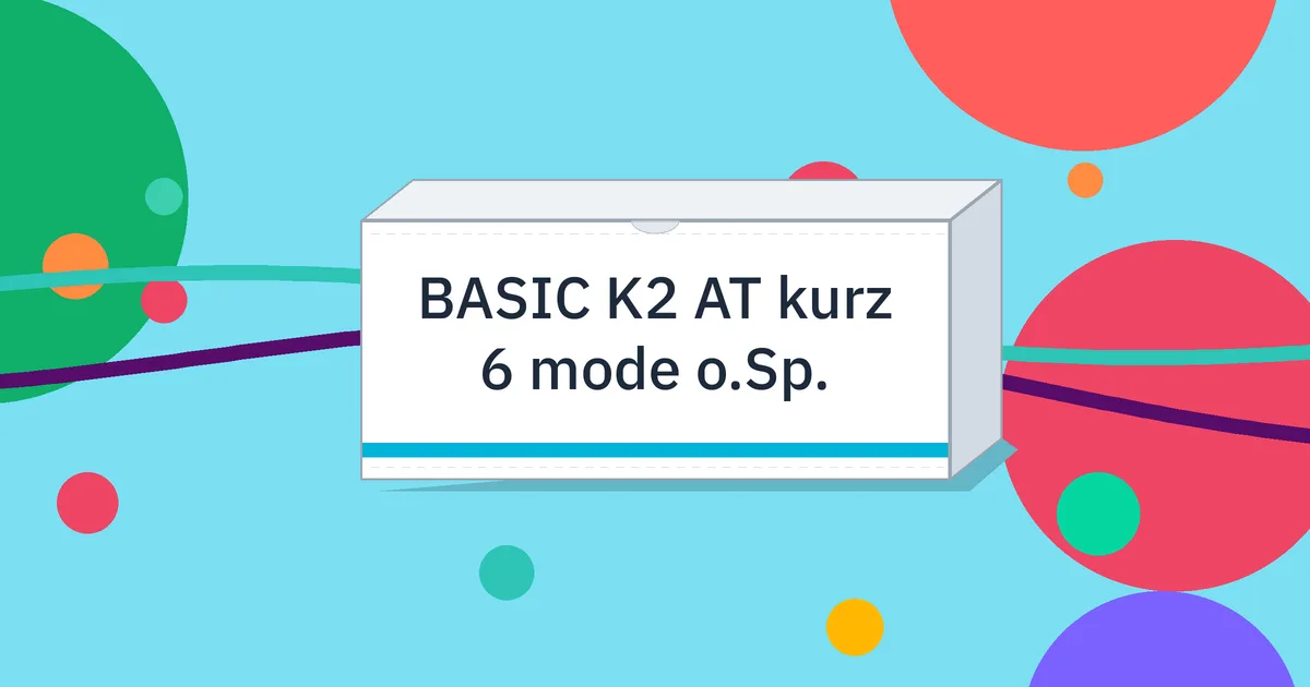 Symbolbild: Packung mit der Aufschrift BASIC K2 AT kurz 6 mode o.Sp. (PZN 20269945) – Verfügbarkeit und Bezug in Apotheken in Frankfurt am Main