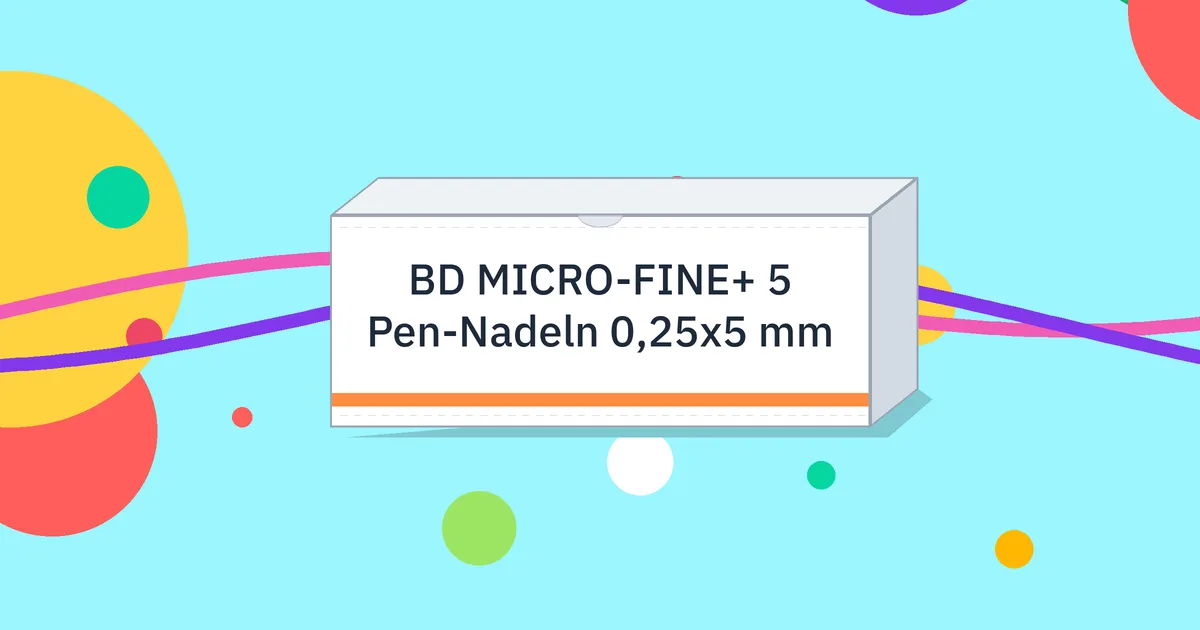 Symbolbild: Packung mit der Aufschrift BD MICRO-FINE+ 5 Pen-Nadeln 0,25x5 mm (PZN 13652460) – Verfügbarkeit und Bezug in Apotheken in Frankfurt am Main
