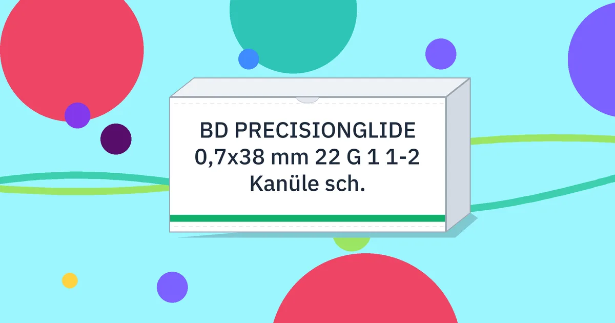 Symbolbild: Packung mit der Aufschrift BD PRECISIONGLIDE 0,7x38 mm 22 G 1 1-2 Kanüle sch. (PZN 09769044) – Verfügbarkeit und Bezug in Apotheken in Frankfurt am Main