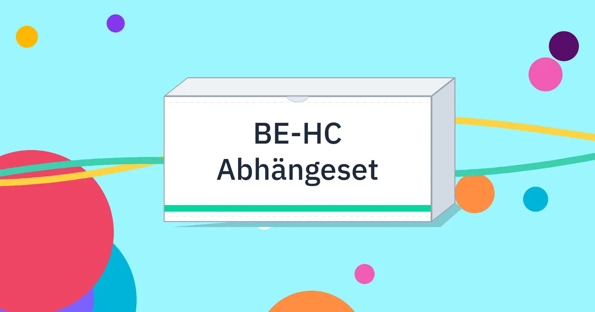 Symbolbild: Packung mit der Aufschrift BE-HC Abhängeset (PZN 18242301) – Verfügbarkeit und Bezug in Apotheken in Frankfurt am Main