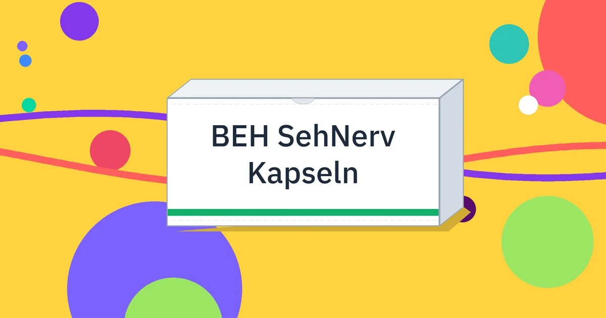 Symbolbild: Packung mit der Aufschrift BEH SehNerv Kapseln (PZN 18332518) – Verfügbarkeit und Bezug in Apotheken in Frankfurt am Main