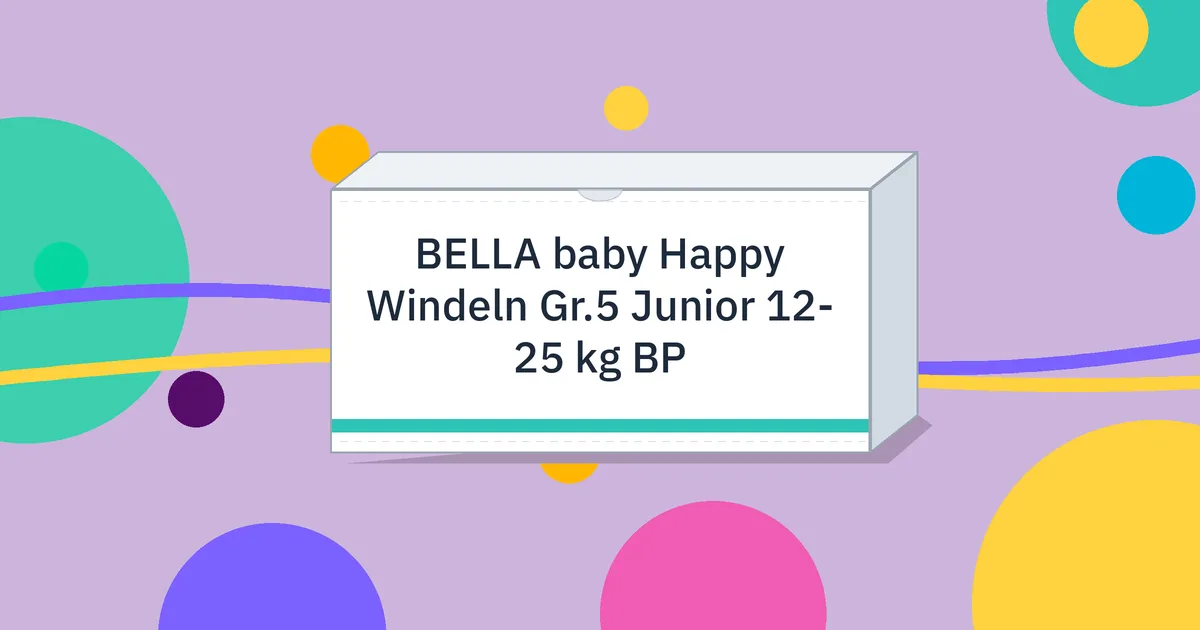 Symbolbild: Packung mit der Aufschrift BELLA baby Happy Windeln Gr.5 Junior 12-25 kg BP (PZN 15209912) – Verfügbarkeit und Bezug in Apotheken in Frankfurt am Main