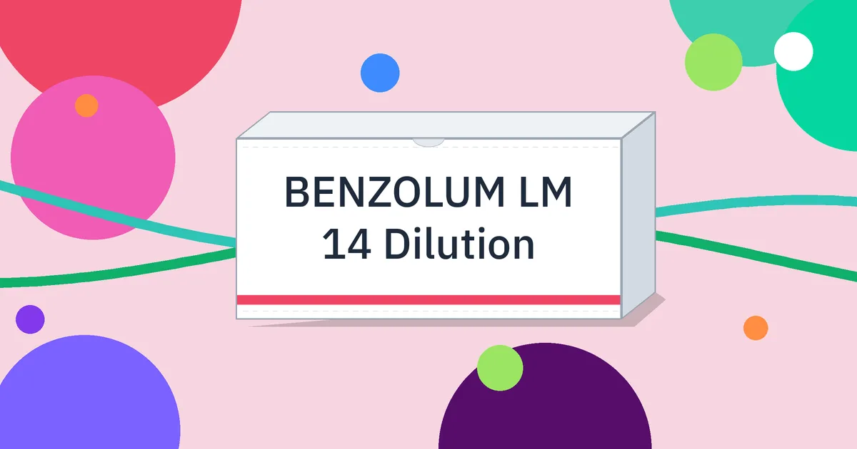 Symbolbild: Packung mit der Aufschrift BENZOLUM LM 14 Dilution (PZN 12792495) – Verfügbarkeit und Bezug in Apotheken in Frankfurt am Main