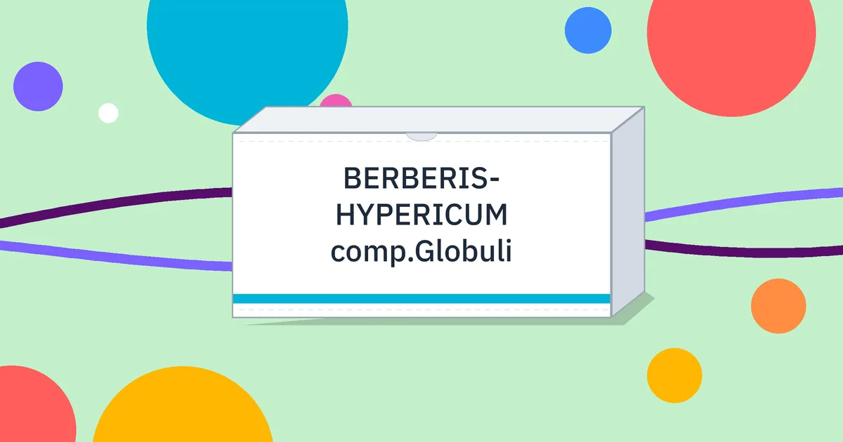 Symbolbild: Packung mit der Aufschrift BERBERIS-HYPERICUM comp.Globuli (PZN 08784455) – Verfügbarkeit und Bezug in Apotheken in Frankfurt am Main