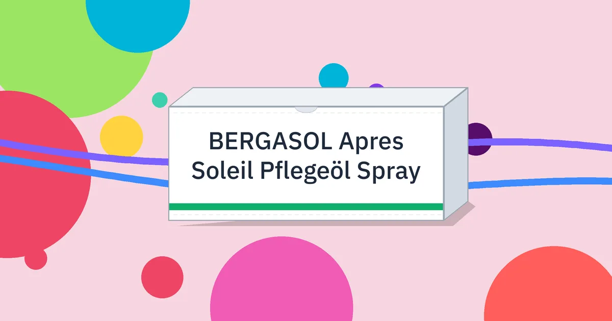 Symbolbild: Packung mit der Aufschrift BERGASOL Apres Soleil Pflegeöl Spray (PZN 08515028) – Verfügbarkeit und Bezug in Apotheken in Frankfurt am Main