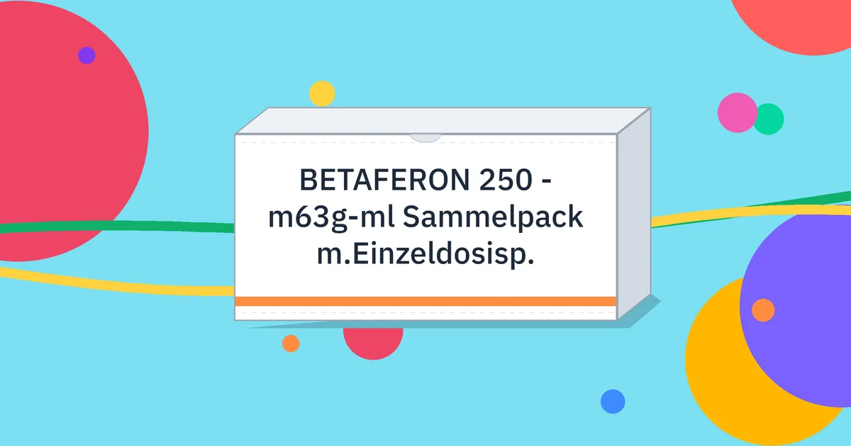 Symbolbild: Packung mit der Aufschrift BETAFERON 250 -m63g-ml Sammelpack m.Einzeldosisp. (PZN 09155017) – Verfügbarkeit und Bezug in Apotheken in Frankfurt am Main